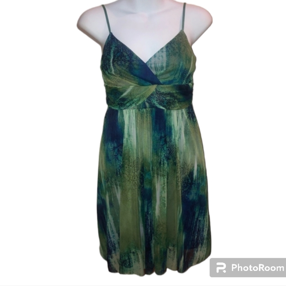 Ruby Rox | Dresses | Ruby Rox Green Blue Tie Dye Spaghetti Strap Fully ...